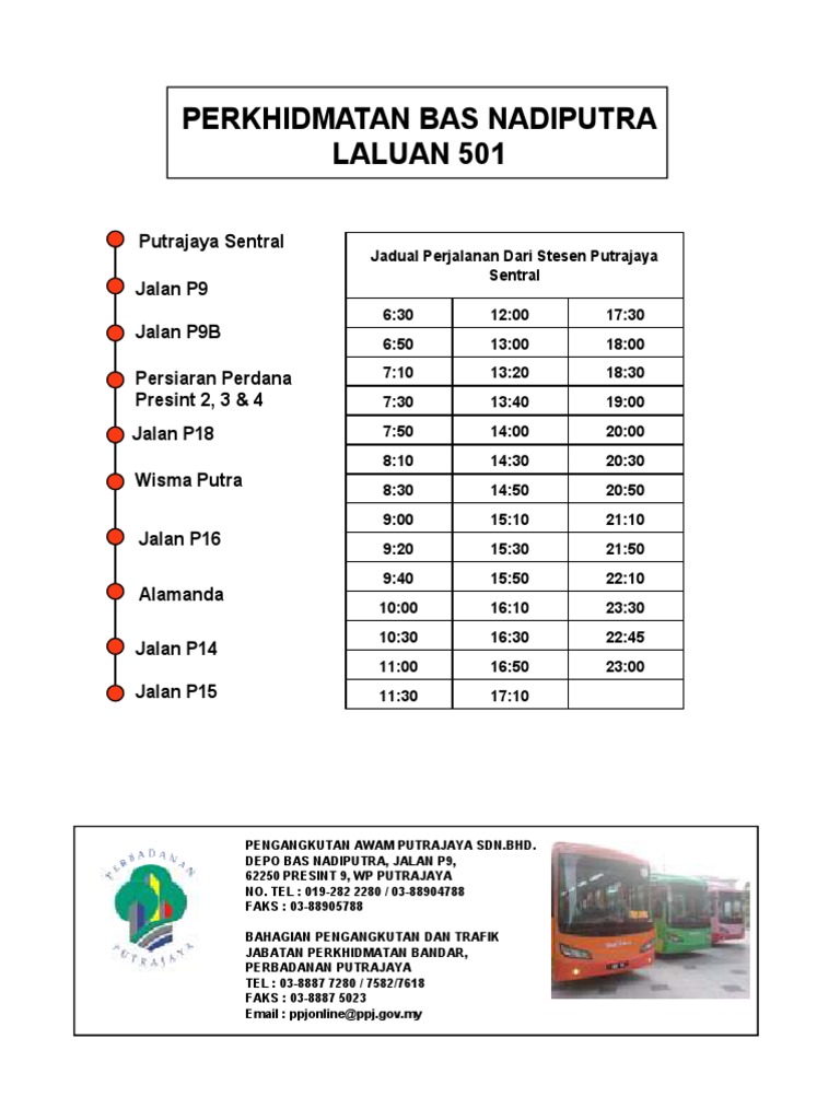 Jadual Laluan Bas Nadi Putra PDF | PDF