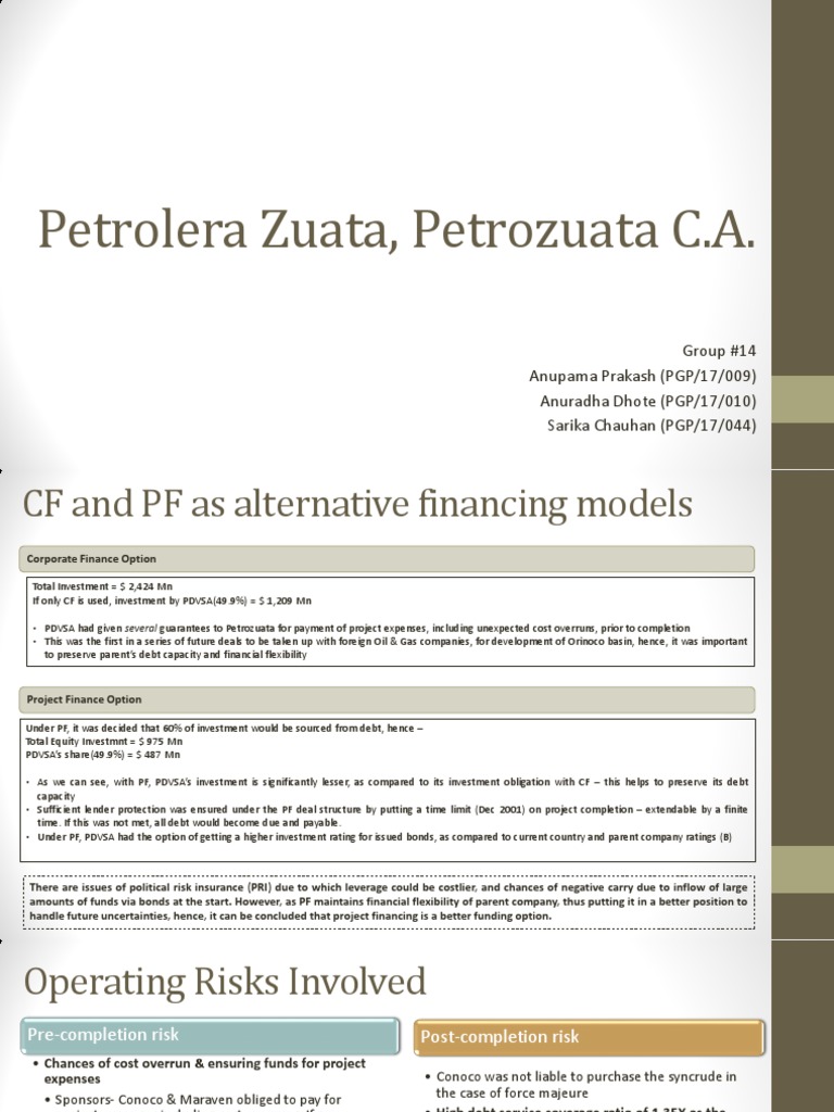 Petrolera Zuata, Petrozuata Case | PDF | Bonds (Finance) | Debt
