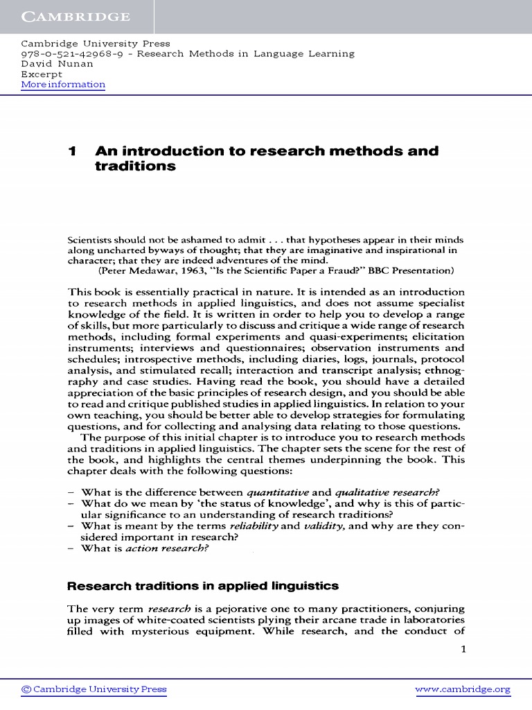 Research Methods in Language Learning Paperback Sample Pages | Learning ...