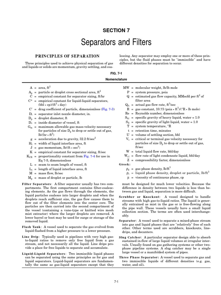 CH # 7 Separator & Slug Catcher | PDF | Drop (Liquid) | Filtration