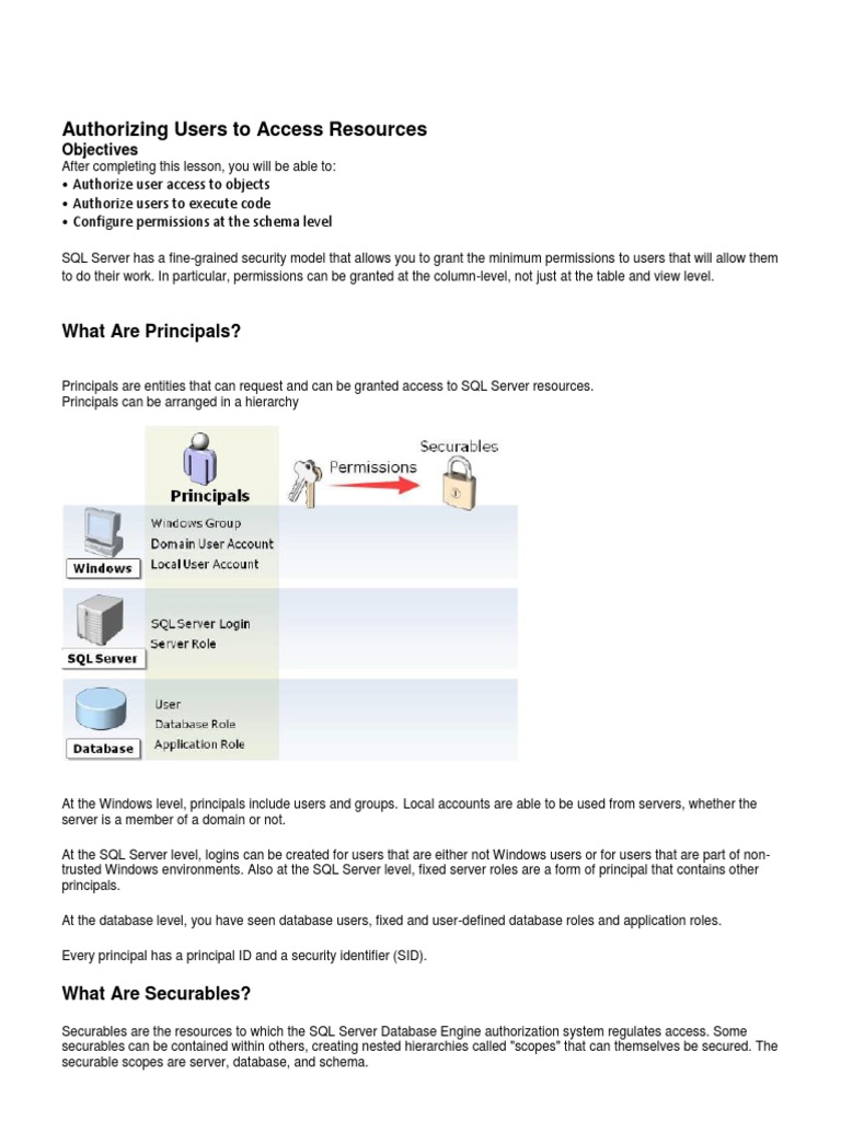 SQL Server User Access Authorization Guide | PDF | Microsoft Sql Server ...