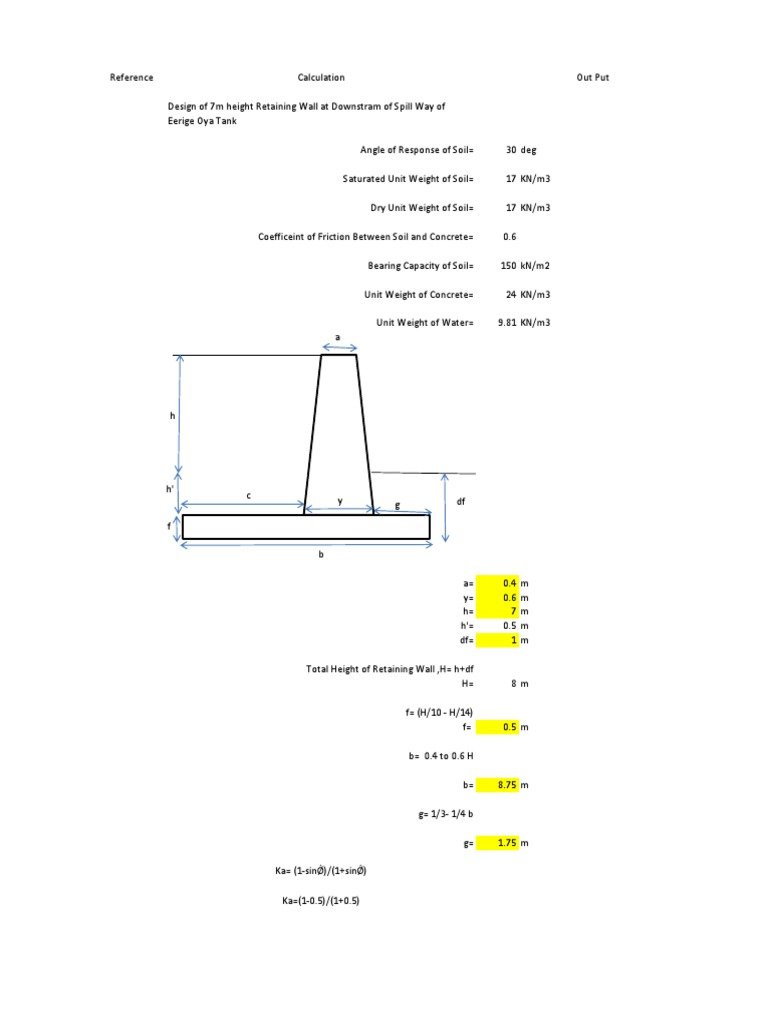 Cantilever Retaining Wall Design | PDF | Bending | Mechanical Engineering