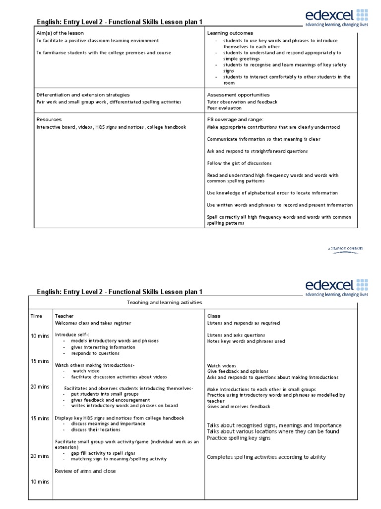 English LESSON PLAN | Download Free PDF | Lesson Plan | Educational ...