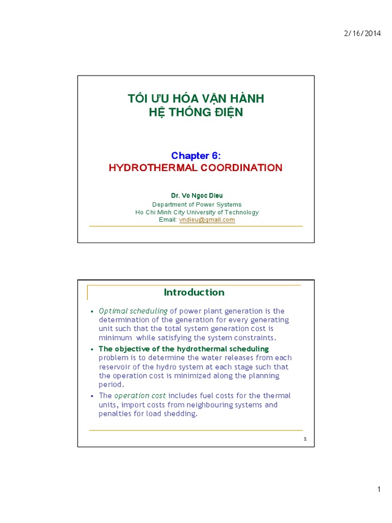 Hydrothermal Coordination | PDF | Hydroelectricity | Power (Physics)