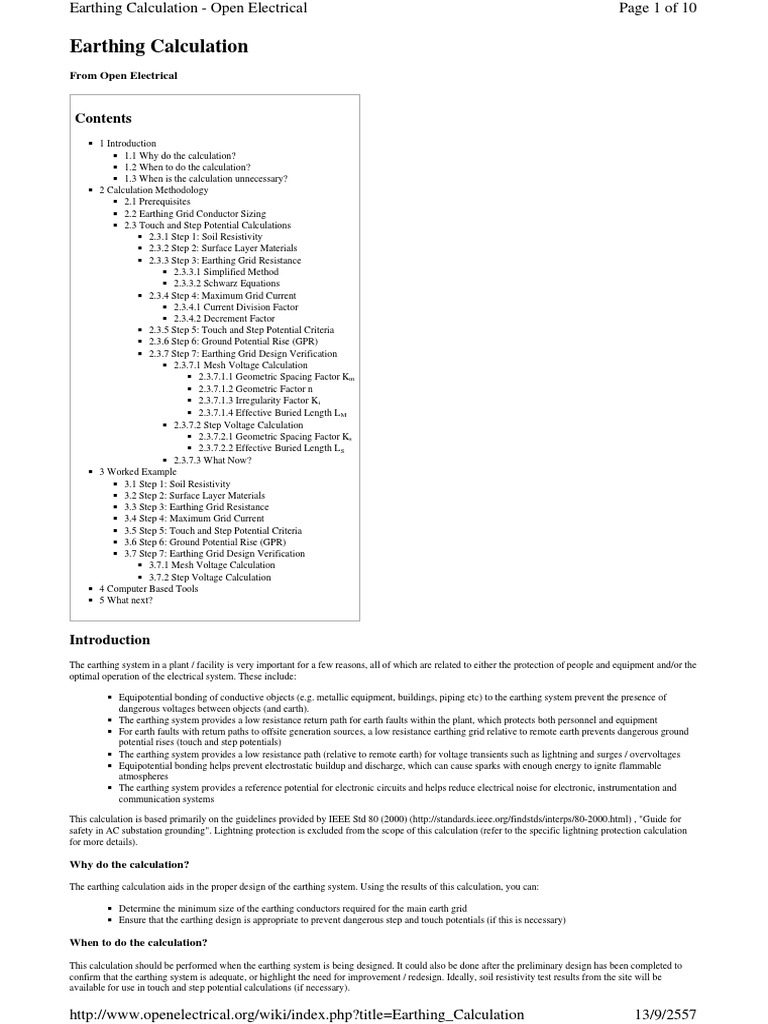 EARTHING CALCULATION.pdf | Electrical Resistivity And Conductivity ...