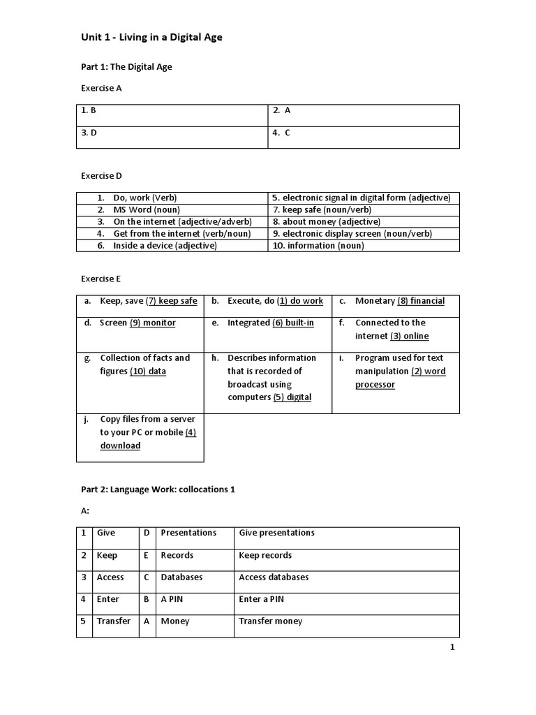Unit 1 - Living in A Digital Age | PDF | Digital Data | Internet