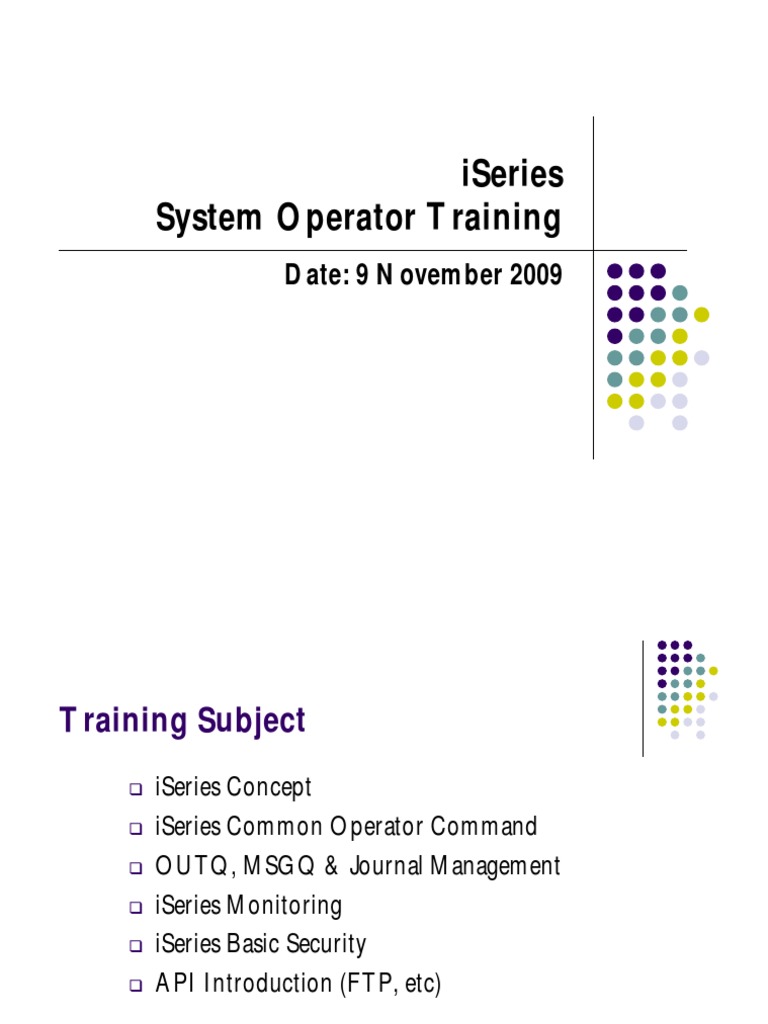 iSeries System Operator Training | PDF | Application Programming ...