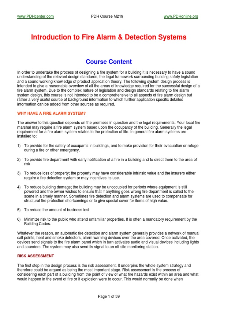 02 Introduction To Fire Alarm & Detection Systems | Smoke | Safety