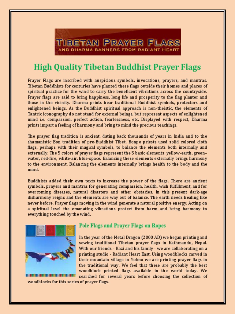 High Quality Tibetan Buddhist Prayer Flags | PDF | Mahayana | Schools ...