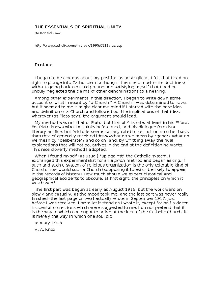 The Essentials of Spiritual Unity | PDF | Penance | Religious Behaviour ...