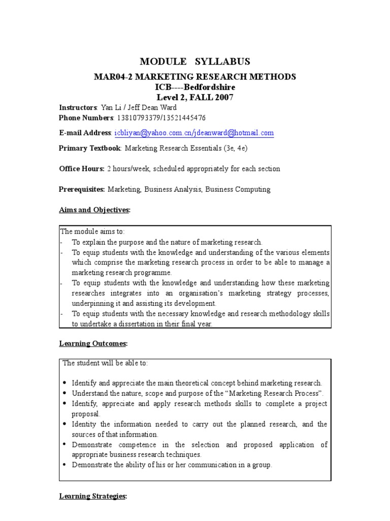 Marketing Research Methods | PDF | Marketing Research | Survey Methodology