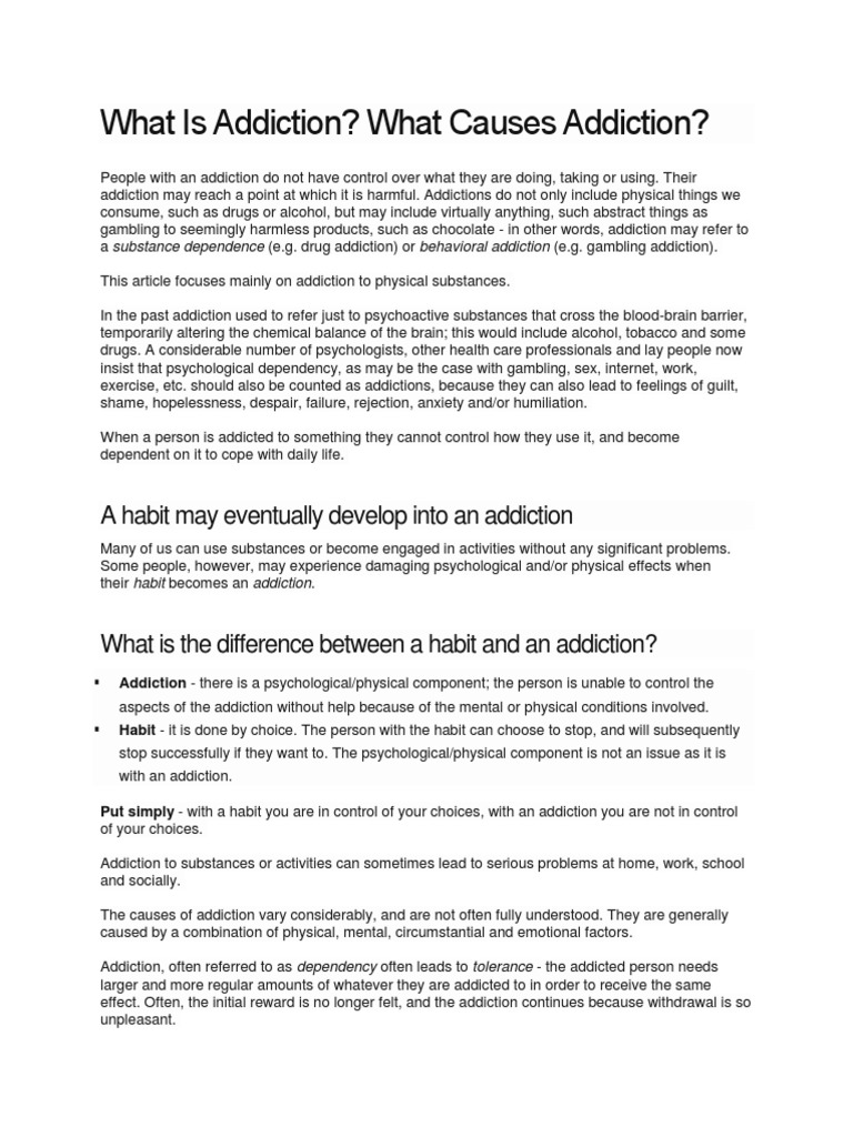 What Is Addiction-Part1 | PDF | Substance Use Disorder | Substance Abuse
