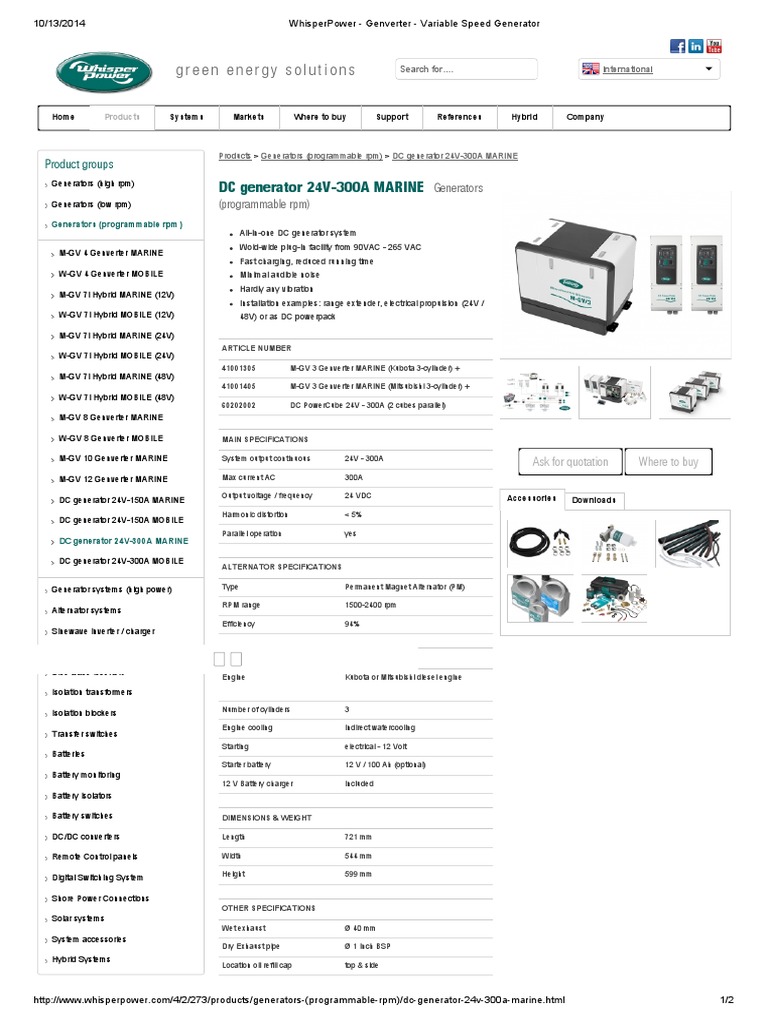 WhisperPower - Genverter - Variable Speed Generator | PDF | Power ...