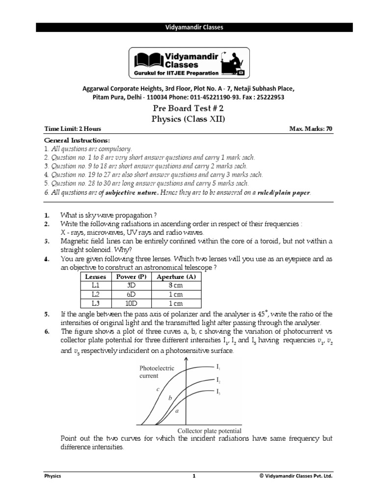 HSC BRD Mock Test | PDF