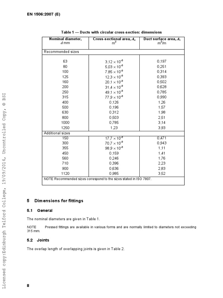 Standard Ductwork Sizes PDF | PDF | Computers