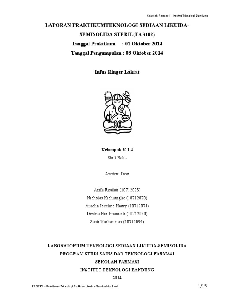 Laporan Ringer Laktat | PDF