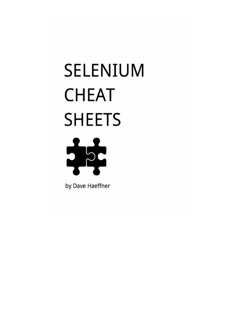 Selenium Cheat Sheets 2 | PDF | Computers