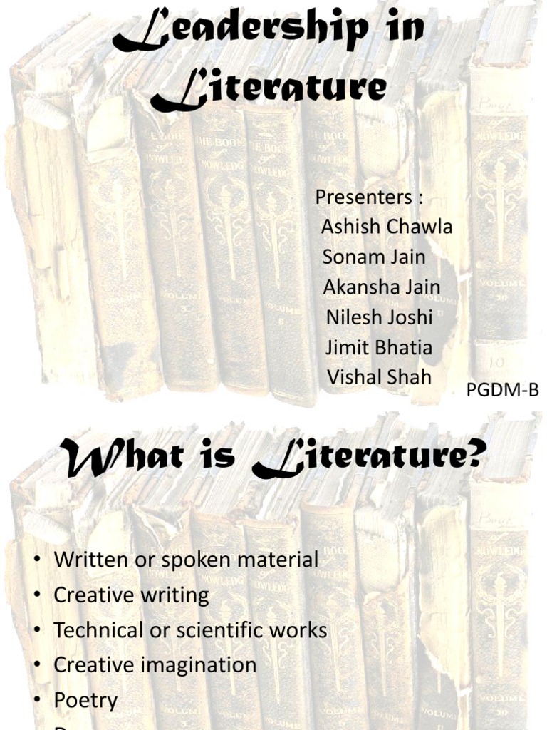 Leadership in Literature | PDF | Social Science | General Fiction