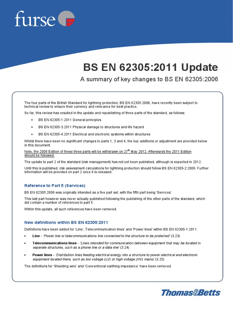 Furse BS en 62305 Update Datasheet | PDF