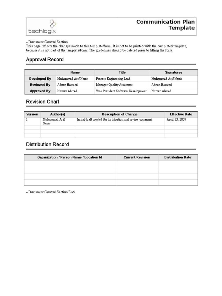 Communication Plan Template | PDF | Cyberspace | Telecommunications