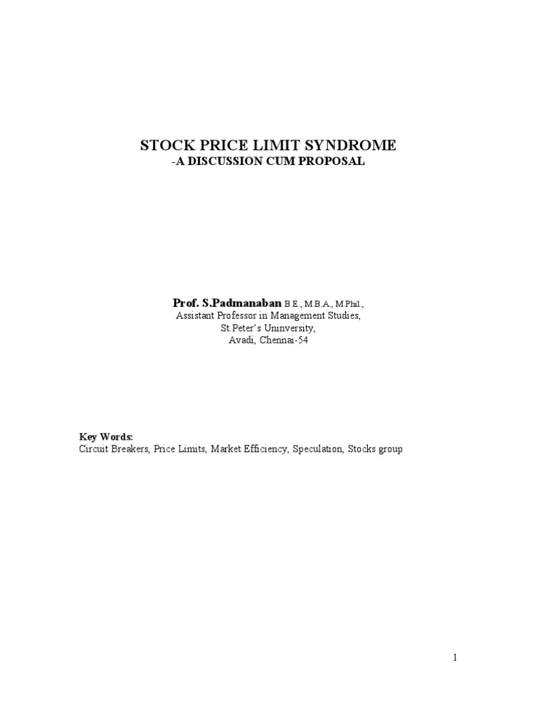 Price Limit Paper | PDF | Business