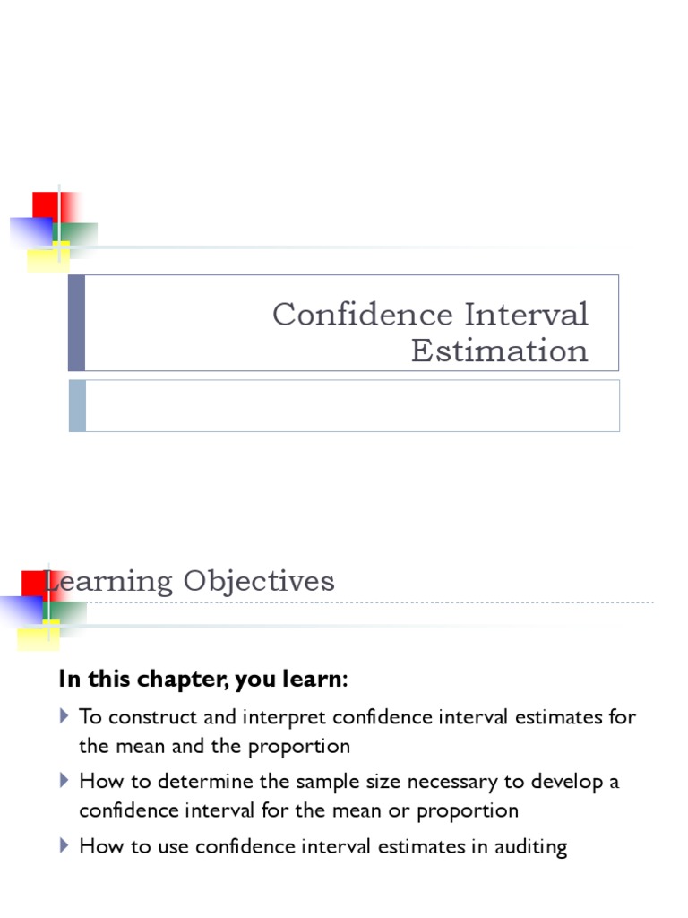 Confidence Interval Estimation | PDF | Confidence Interval | Sample Size Determination