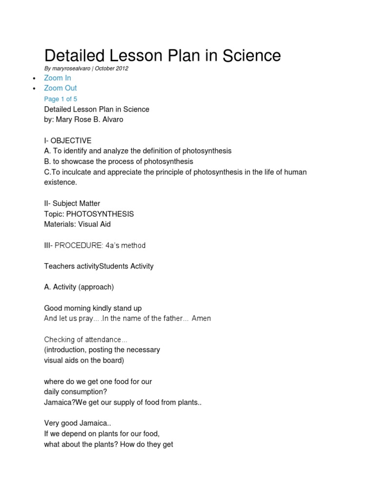 Photosynthesis Lesson Plan for Elementary | PDF