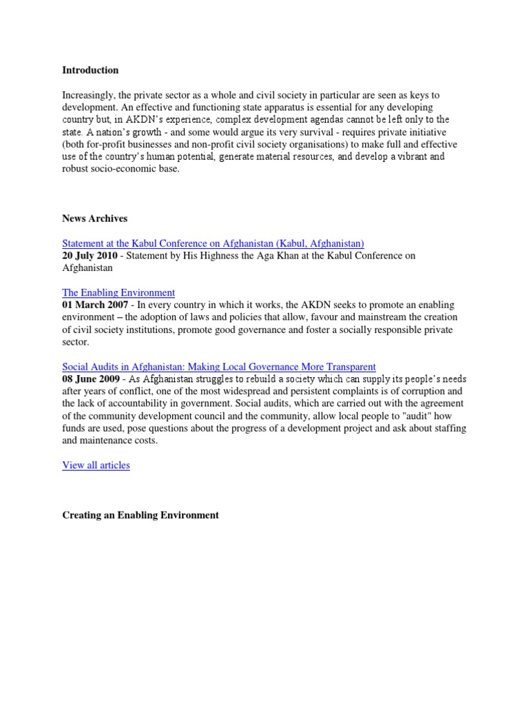 Creating Enabling Environment | PDF | Society | Employment