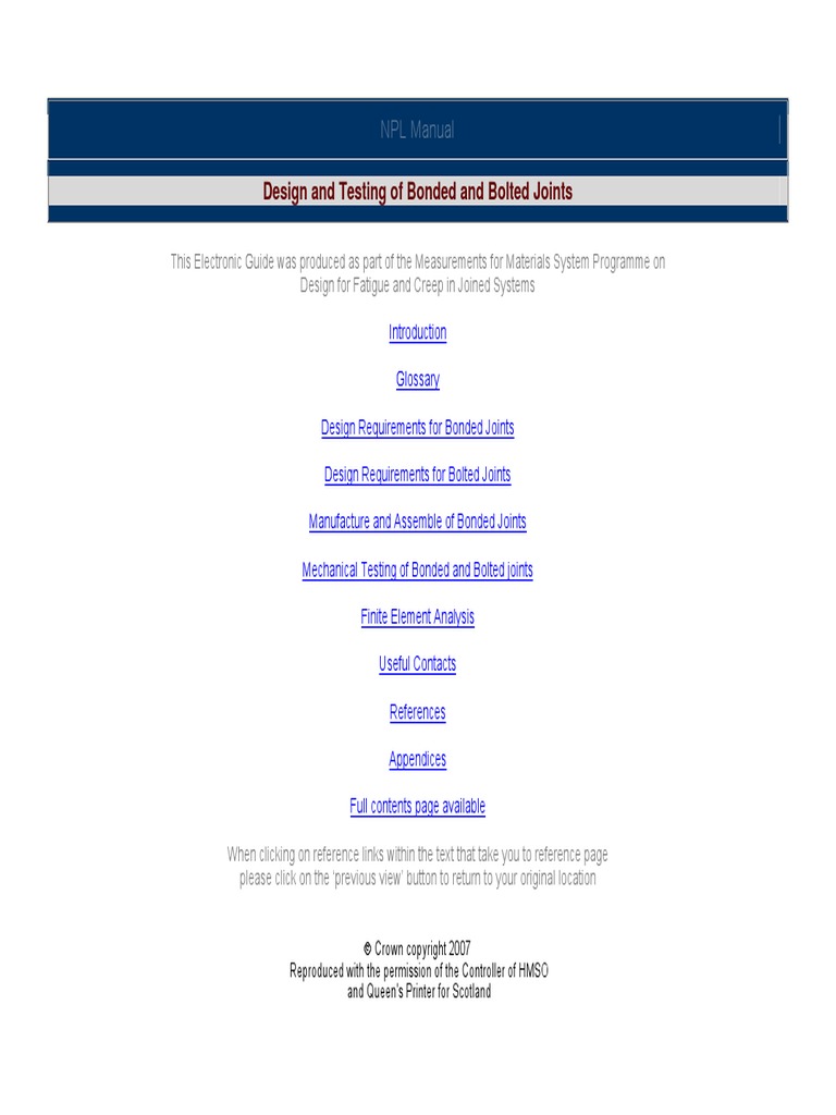Bonded Bolted Manual | PDF | Adhesive | Strength Of Materials