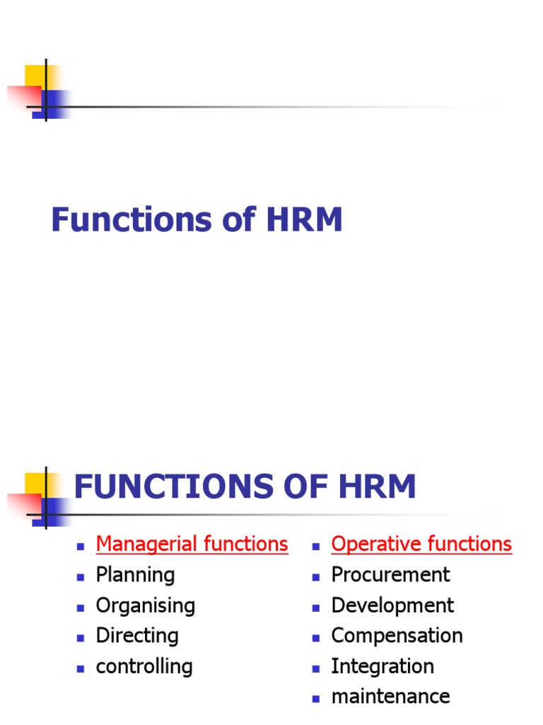functions of HRM.ppt | Employment | Human Resource Management