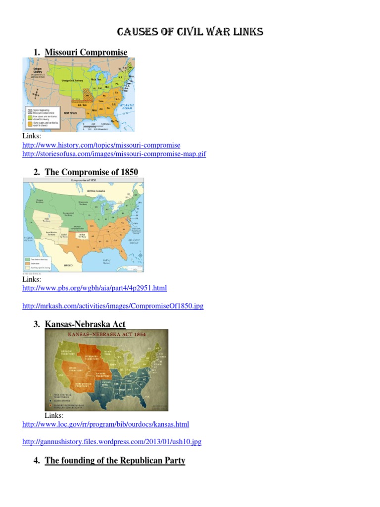 Causes of Civil War Links | PDF