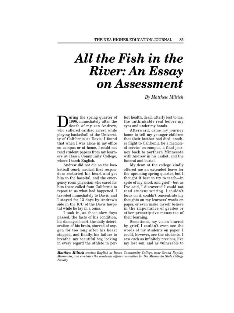 All The Fish in The River: An Essay On Assessment: by Matthew Miltich ...