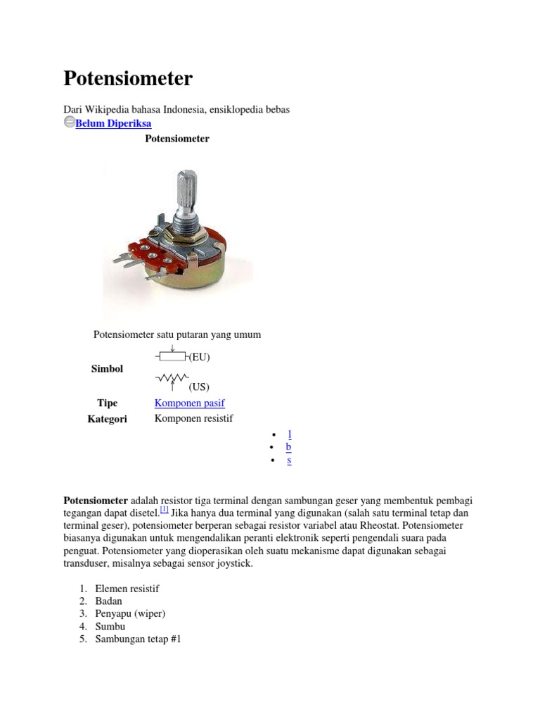 Potensiometer | PDF