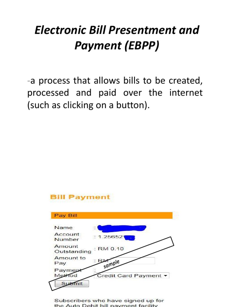 Electronic Bill Presentment and Payment (EBPP) | PDF