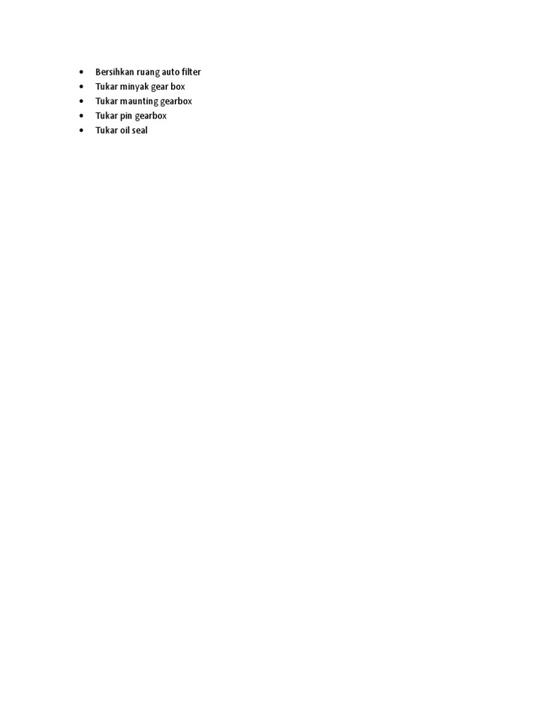 Gearbox Maintenance Checklist | PDF