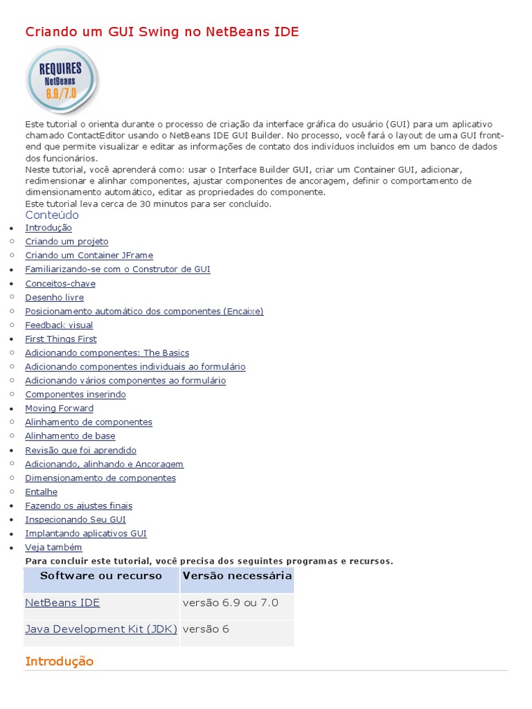 12 Interfaces Graficas Java No NetBeans PDF | PDF | Interfaces gráficas ...