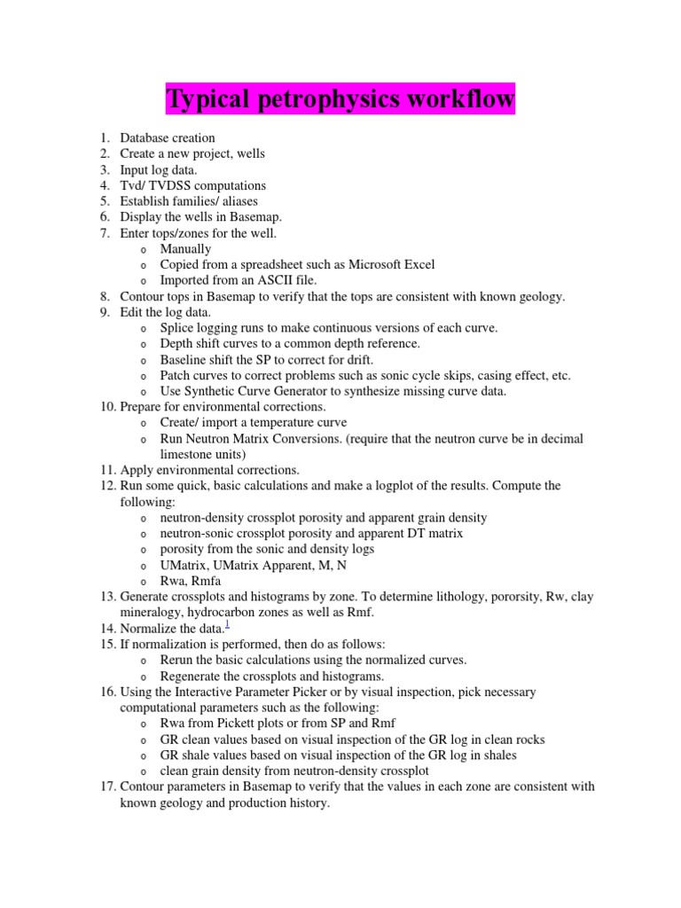 Petrophysics Workflow Overview | PDF | Porosity | Science
