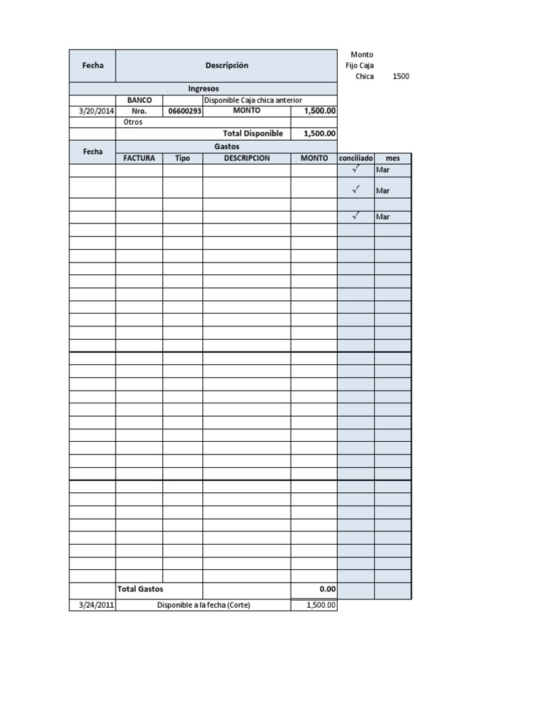 Control Caja Chica | PDF