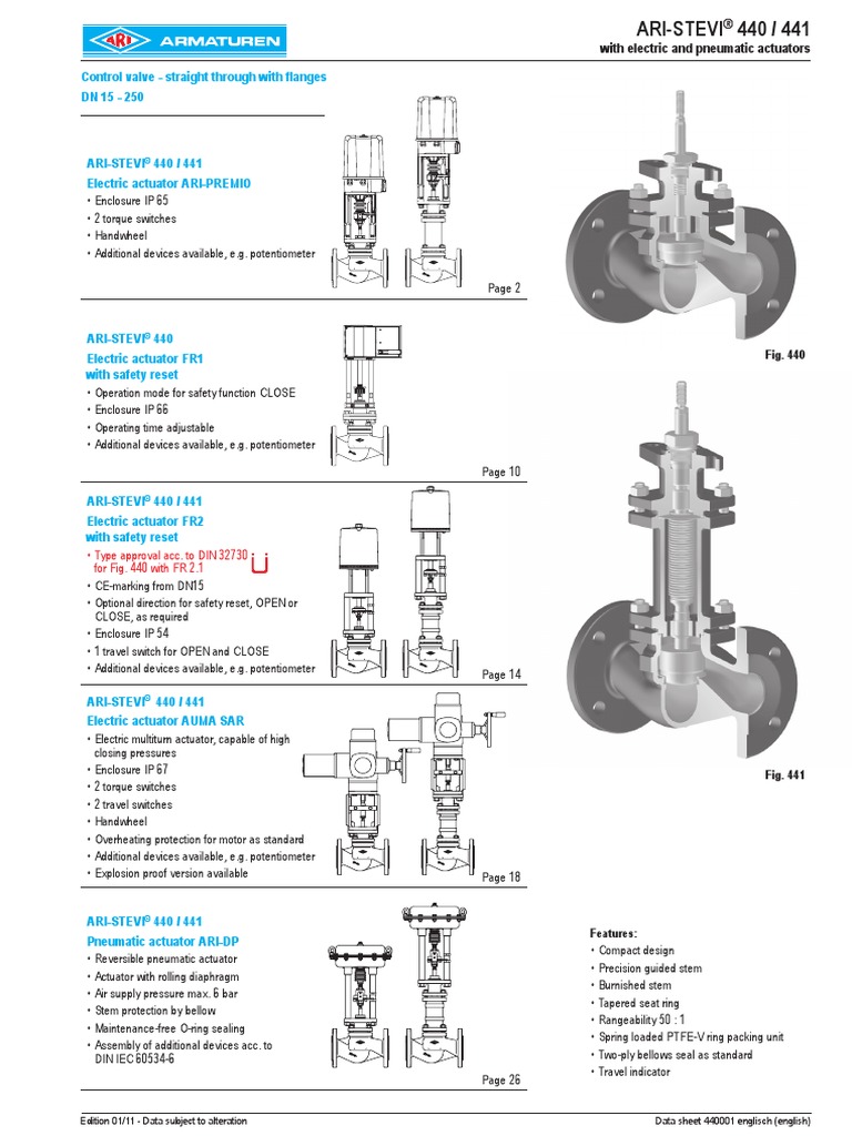 440001-2 (Ari-Armaturen) Control Valves | PDF | Valve | Actuator