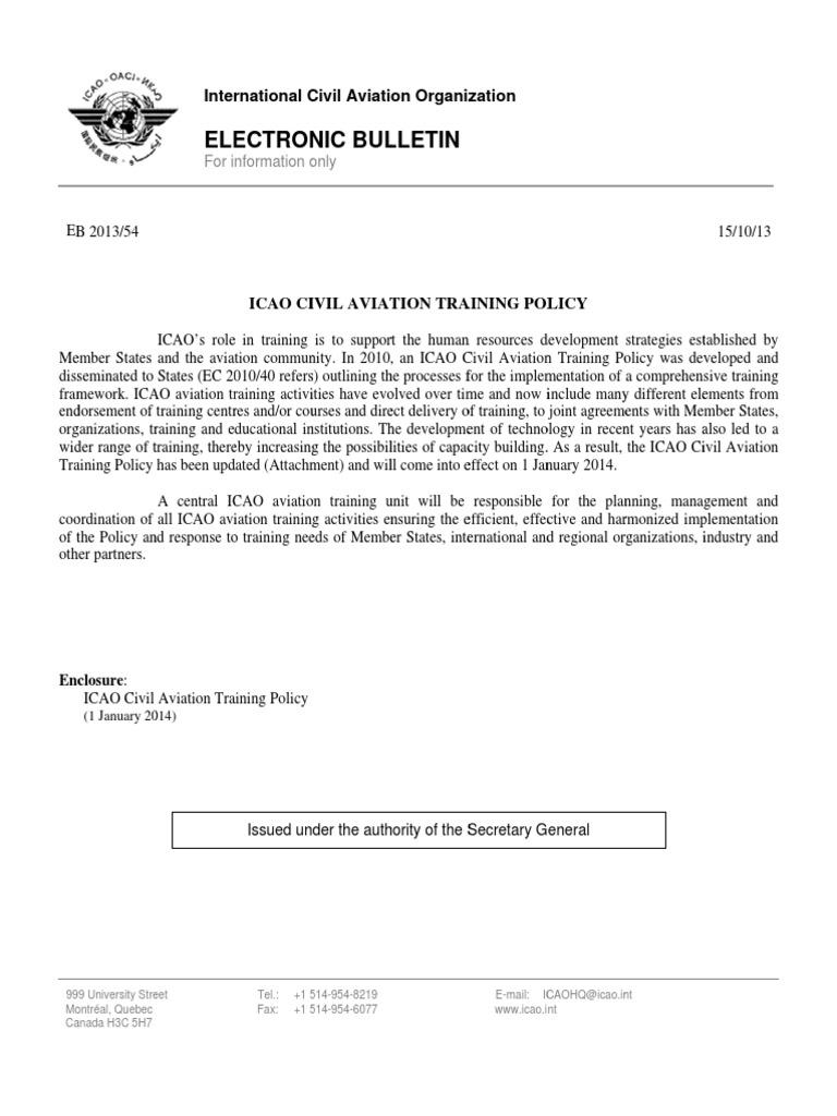 ICAO Civil Aviation Training Policy.pdf | Risk Management | Cognition