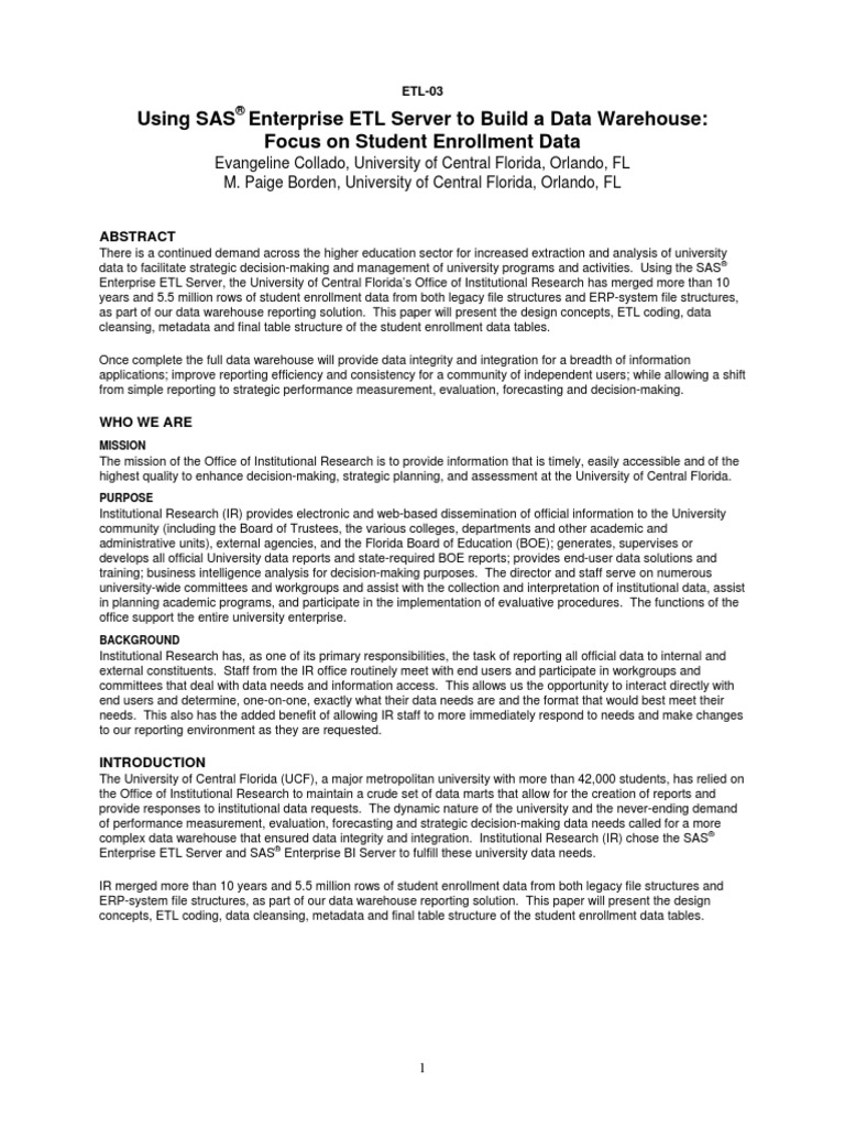 Sas Etl | PDF | Oracle Database | Information Management