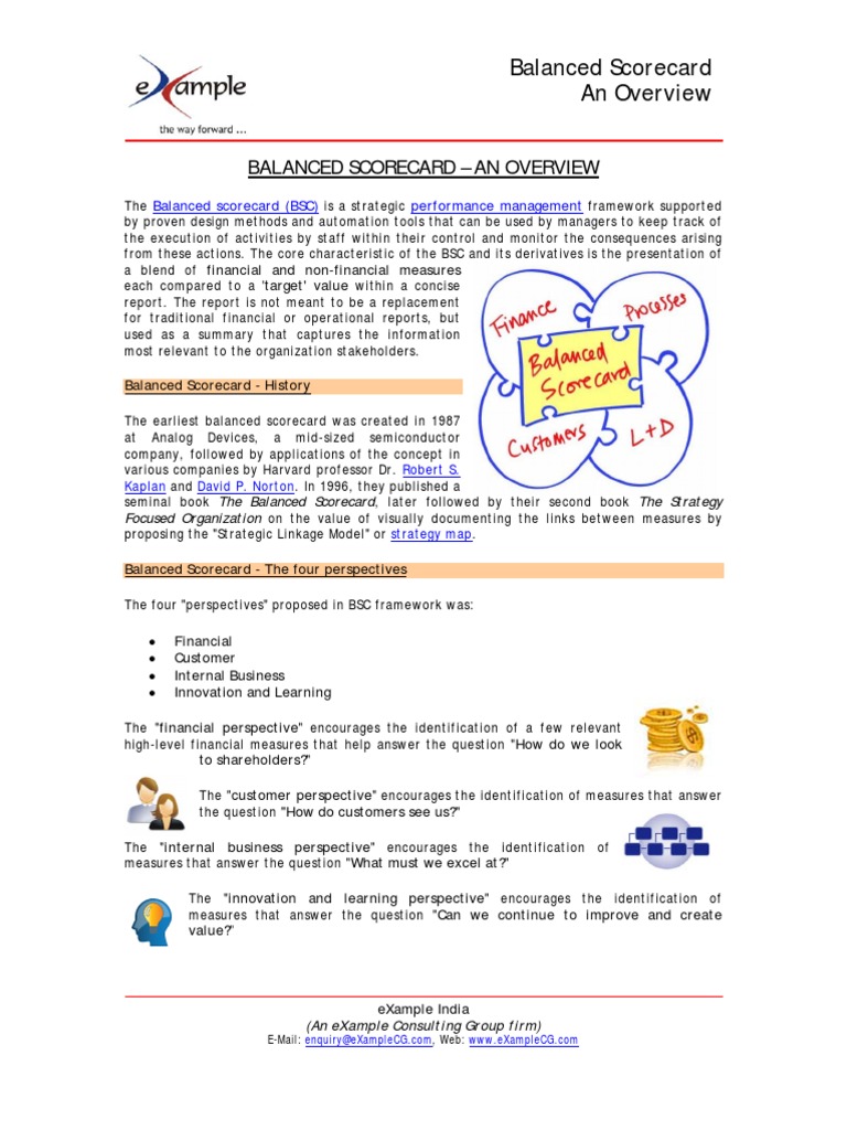 eXampleCG Balanced Scorecard Overview | PDF