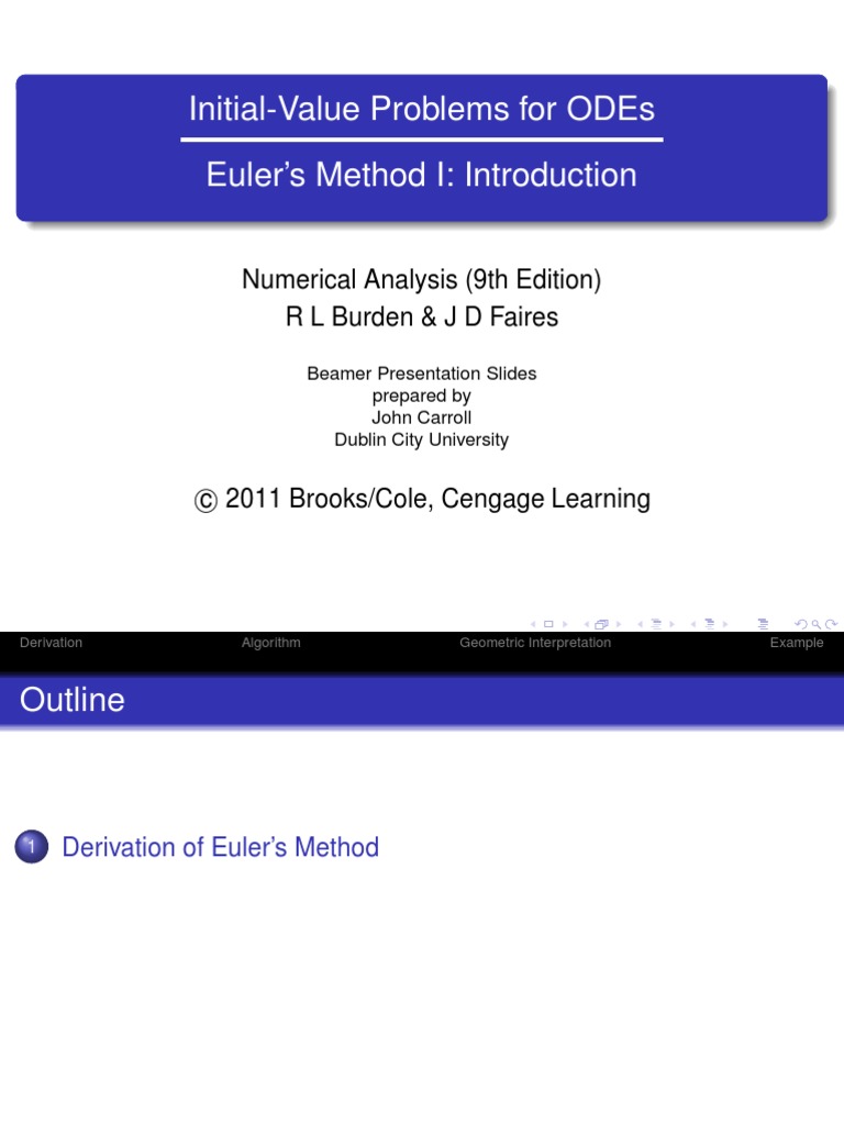 Initial-Value Problems For Odes Euler'S Method I: Introduction | PDF | Numerical Analysis ...