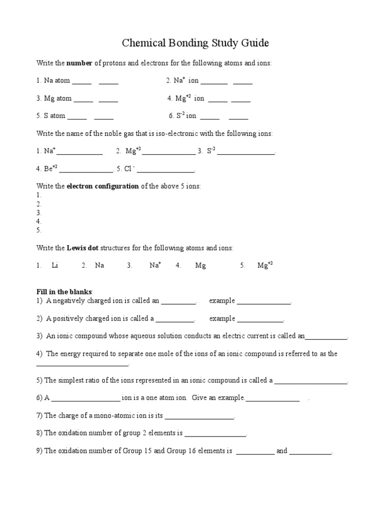 Bonding Study Guide | PDF