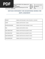 Dewatering Method Statement for Project | PDF | Water | Occupational ...