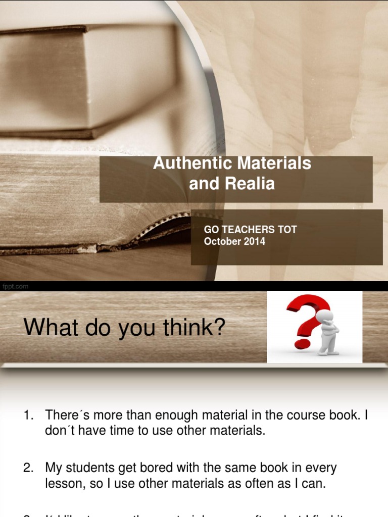 Using Authentic Materials in The Classroom | PDF | English As A Second ...