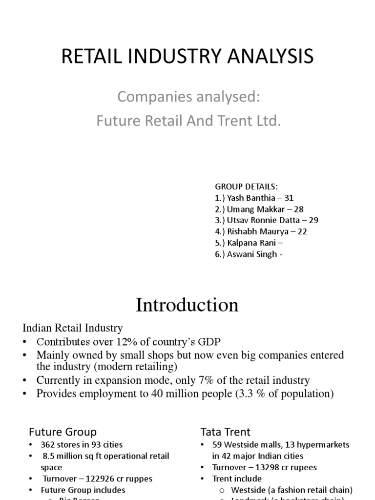Retail Industry Analysis of Future Retail and Trent Ltd | PDF ...