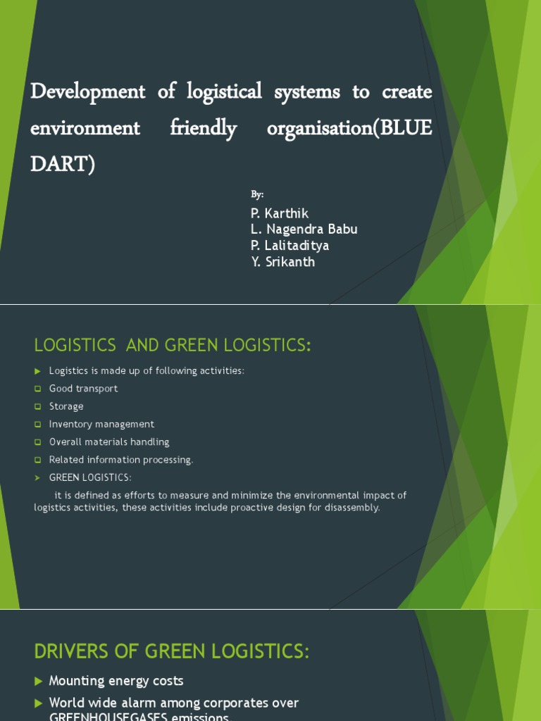 Green Logistics | PDF | Logistics | Transport