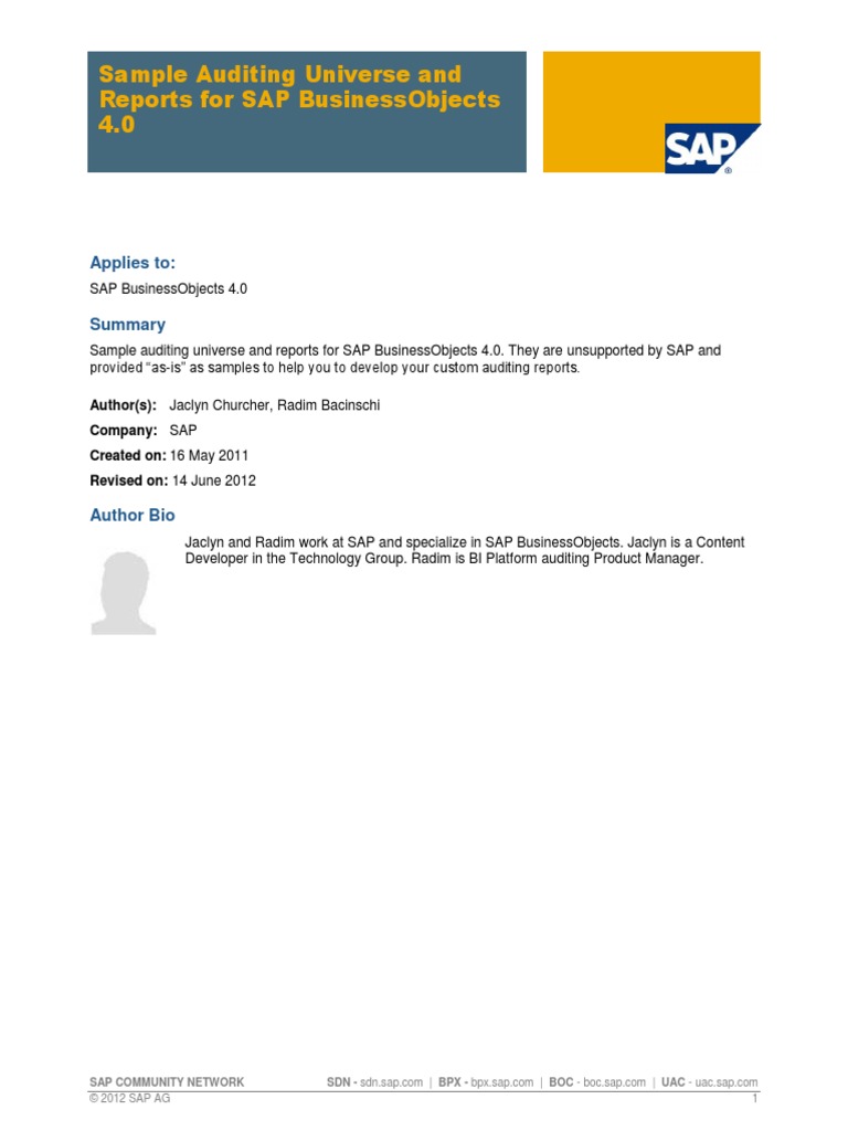 Sample Auditing Reports and Universe v2 | PDF | Ibm System I | Ibm Db2