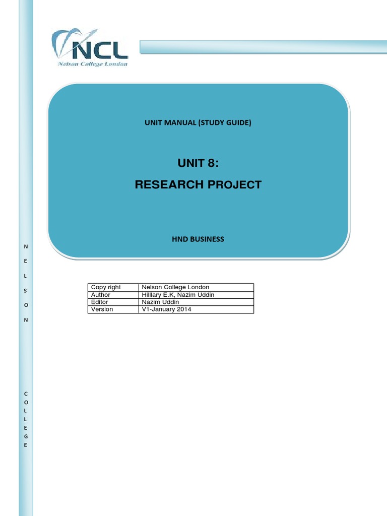 Manual of HND Research Project - Final - 0 | PDF | Sampling (Statistics ...